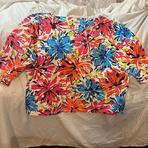 Ruby Rd. | Tops | Womens 2x Ruby Rd Favorites Cotton 34 Sleeve Bright ...